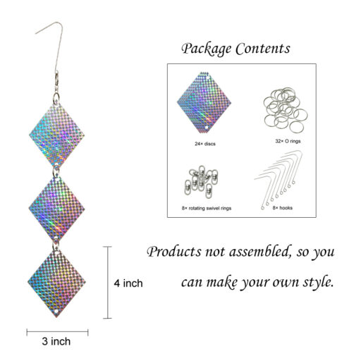 Holographic Reflective Discs, 24 Diamond-Shape Disks - EONBES