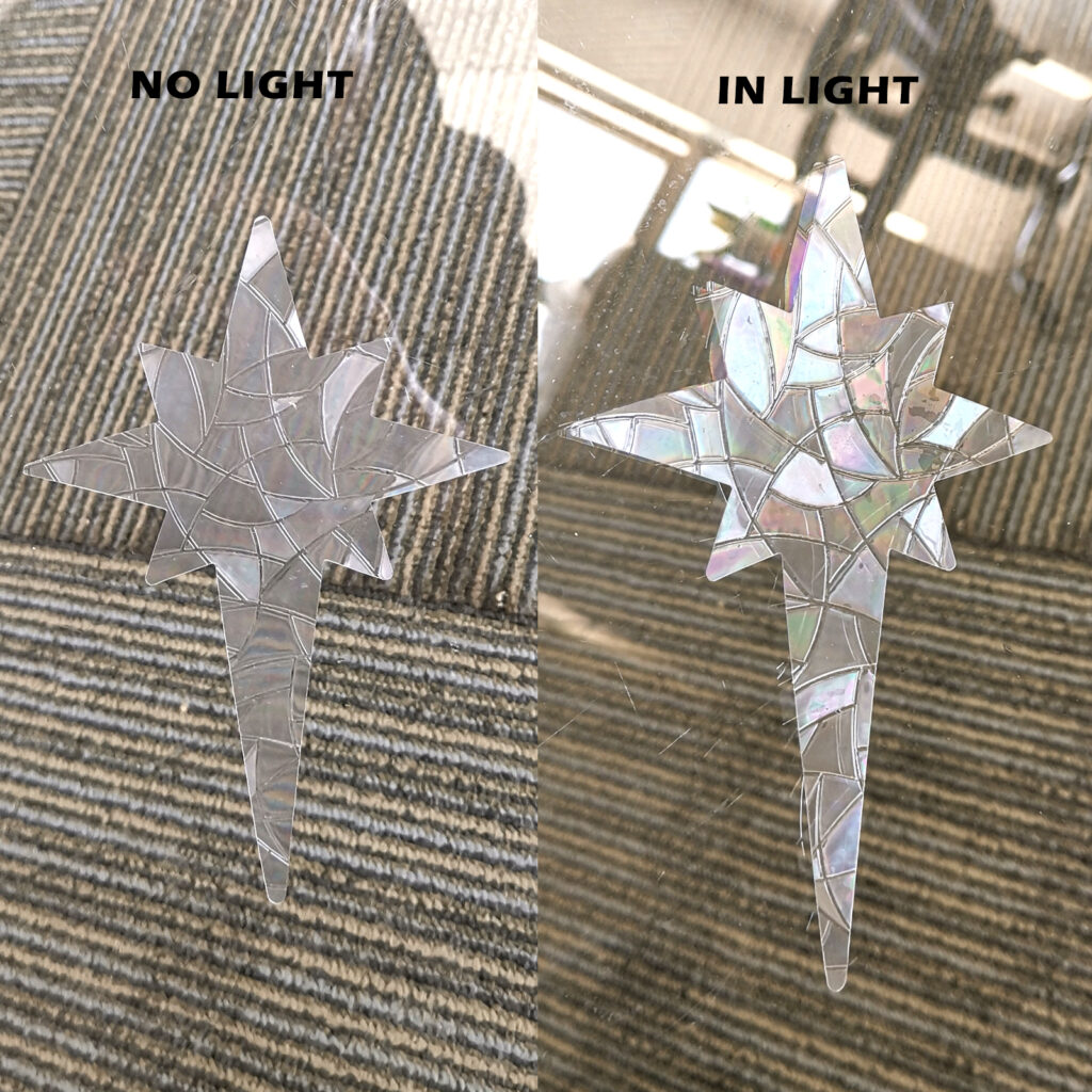 Cross Star Static Window Cling - EONBES